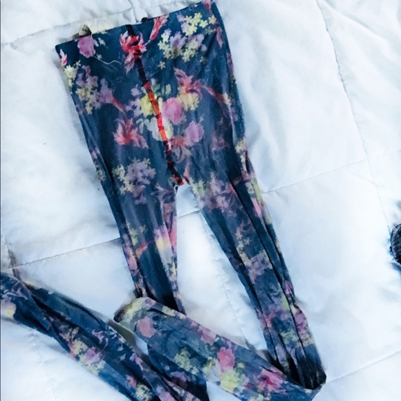 Free People | Pants & Jumpsuits | Free People Floral Tights | Poshmark
